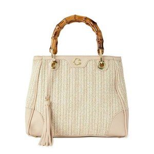 C. Wonder | Bags | C Wonder Womens Adult Skye Straw Bamboo Handle ...